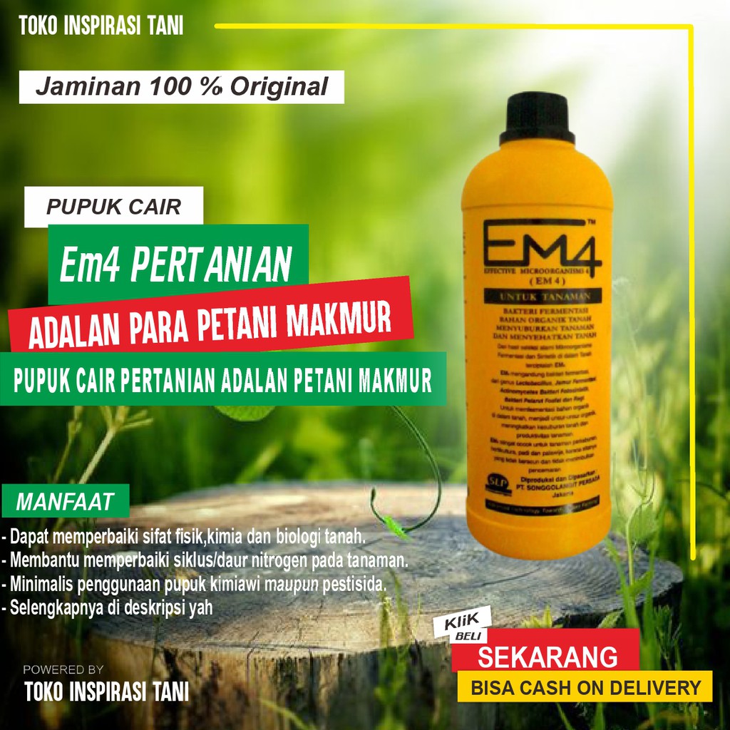 Jual Pupuk EM4 Pertanian Microorganism/Pupuk Organik EM4 Original/Pupuk ...
