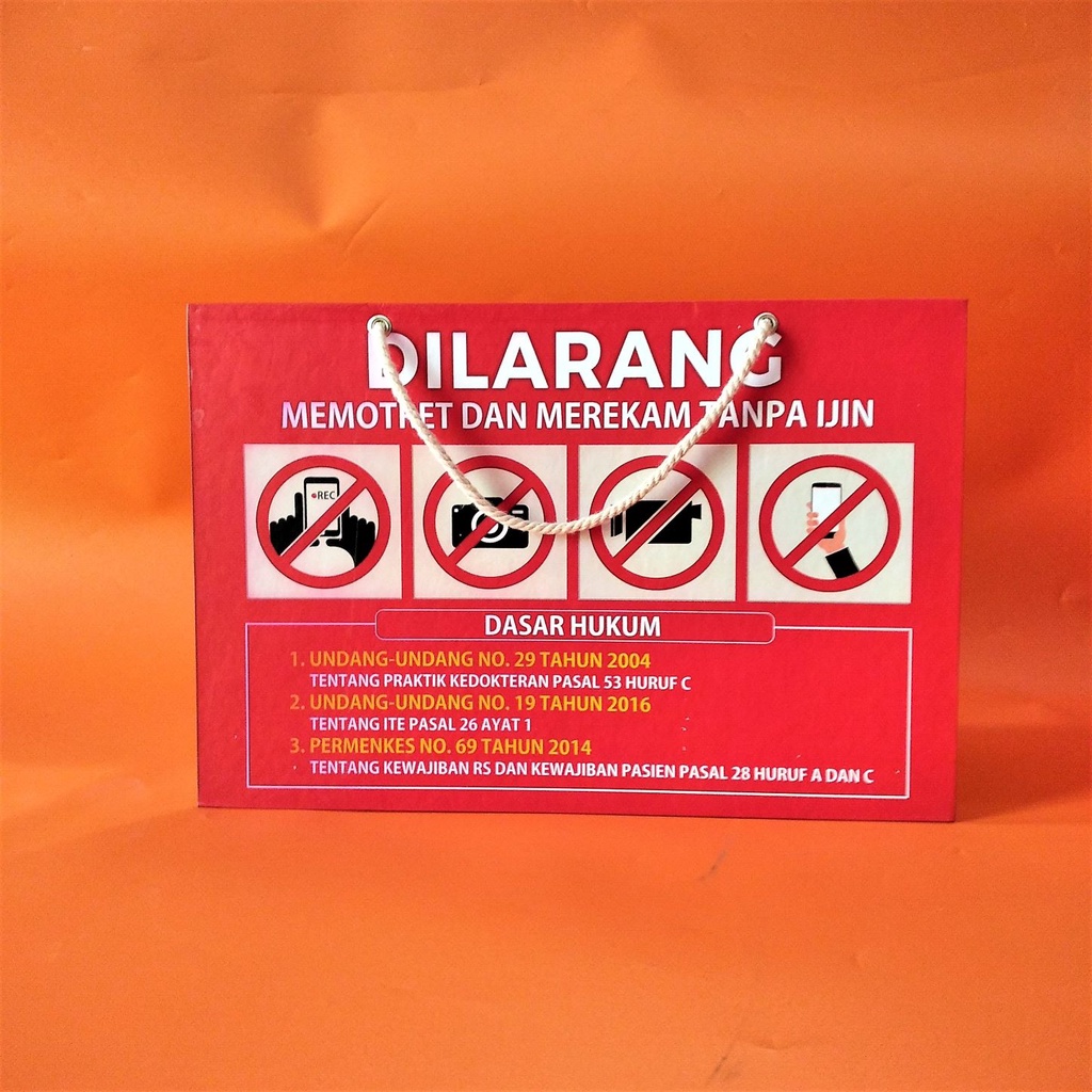 Jual Poster Gantung - Hard Poster Dilarang Memotret dan Merekam Tanpa ...