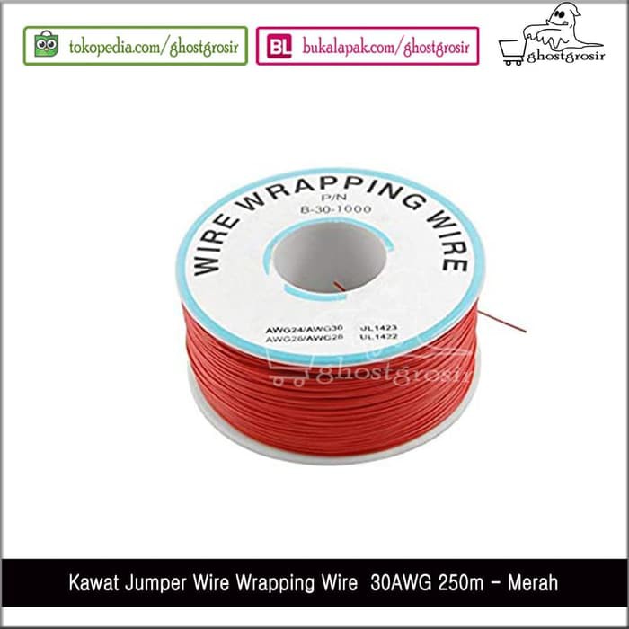 Jual Kawat Jumper Wire Wrapping Wire 30AWG 250m - Merah | Shopee Indonesia