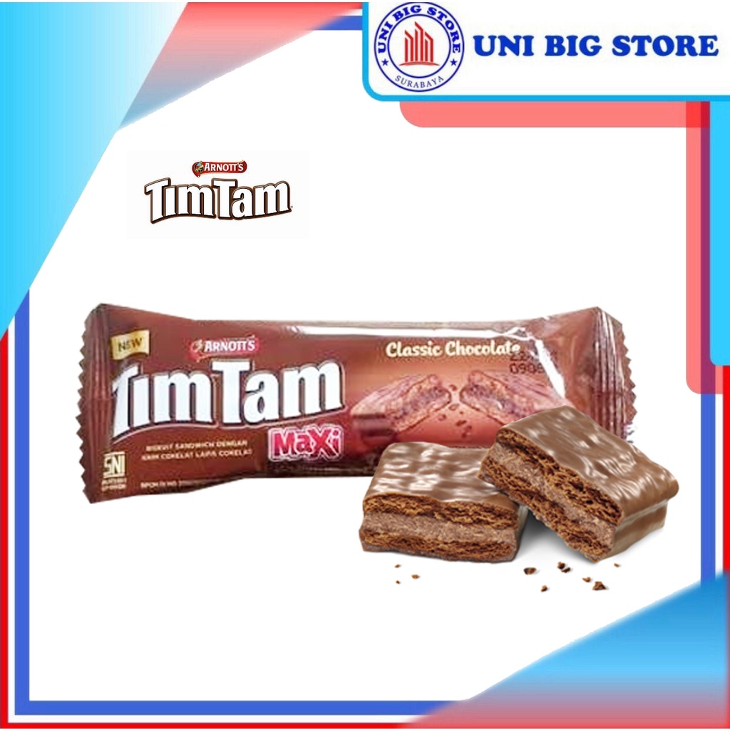 Jual Tim Tam Maxi Classic Chocolate 16 gr Biskuit Lapis Coklat | Shopee ...