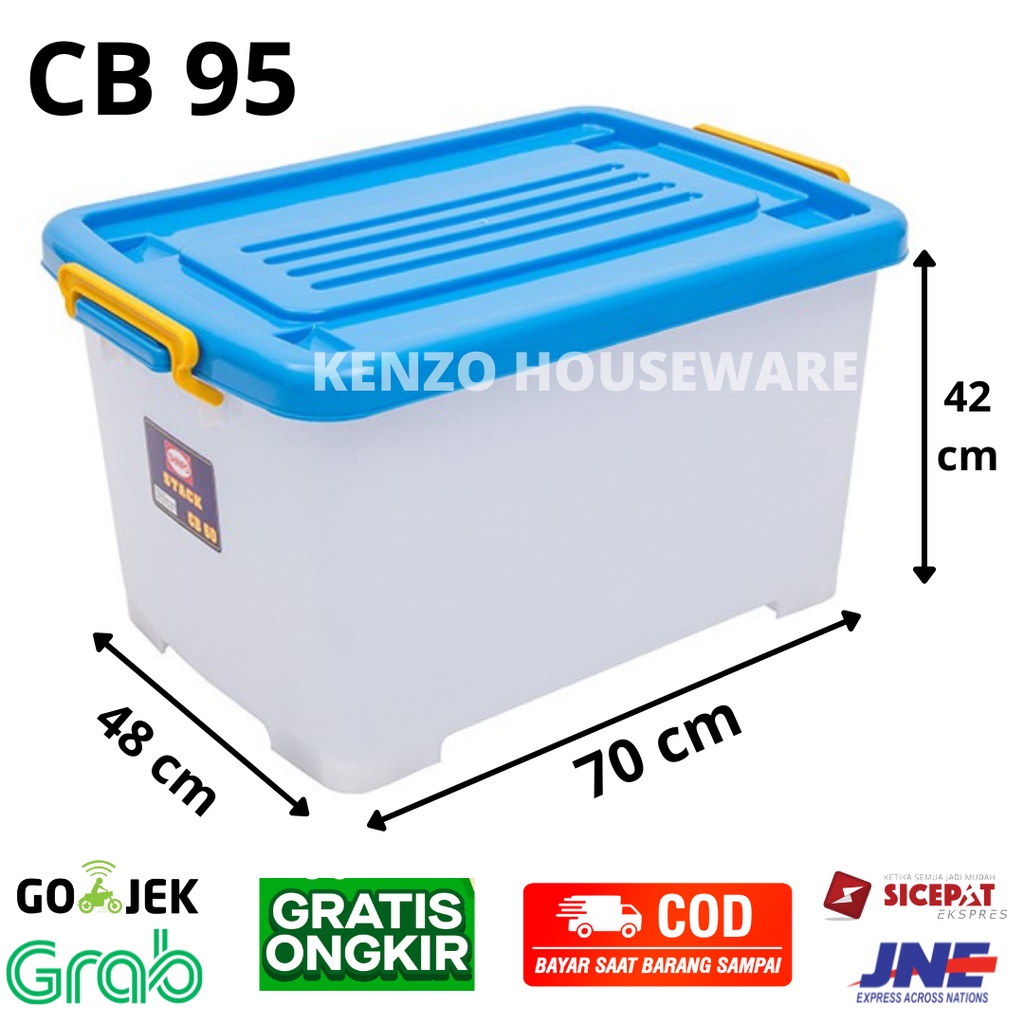 Jual Container Box CB 95 Liter MAX SHINPO SIP 114 Kontainer Storage Box Dengan Roda | Shopee ...