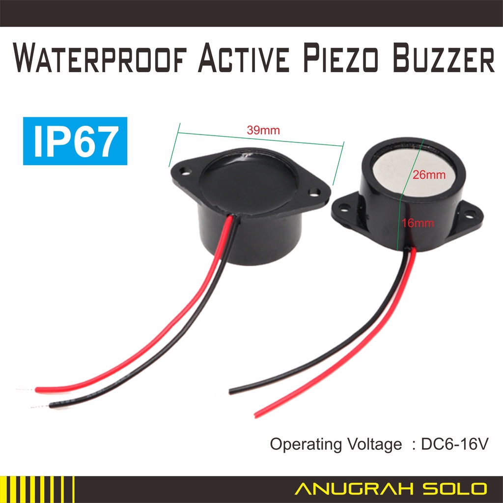 Jual High Decibel Waterproof Active Piezo Buzzer Piezoelectric 12V ...