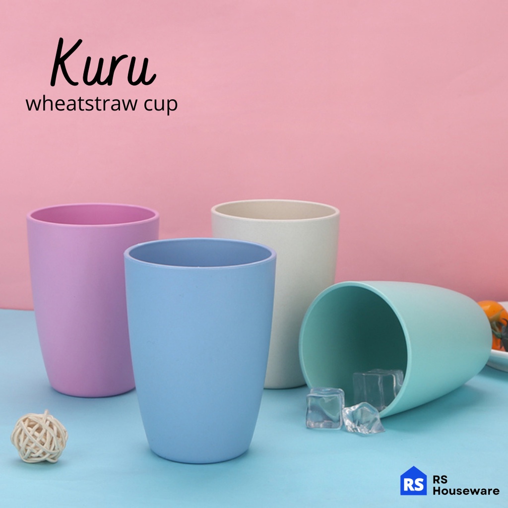 Jual [RS] KURU Gelas Wheat Straw Gelas Minum Gelas Bulat Round Cup ...