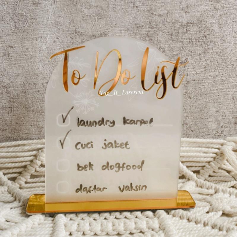 Jual 2in1 Acrylic To Do List Akrilik Planner Standing / Dinding Weekly ...