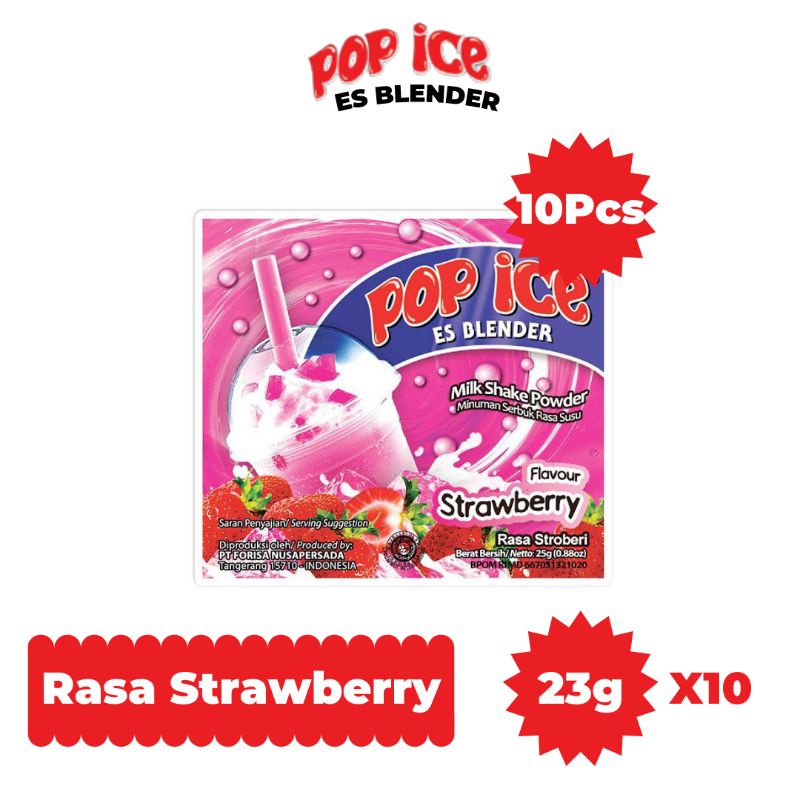 Jual Pop Ice Rasa Strawberry 23g X 10 Pcs (1 Renteng) | Shopee Indonesia