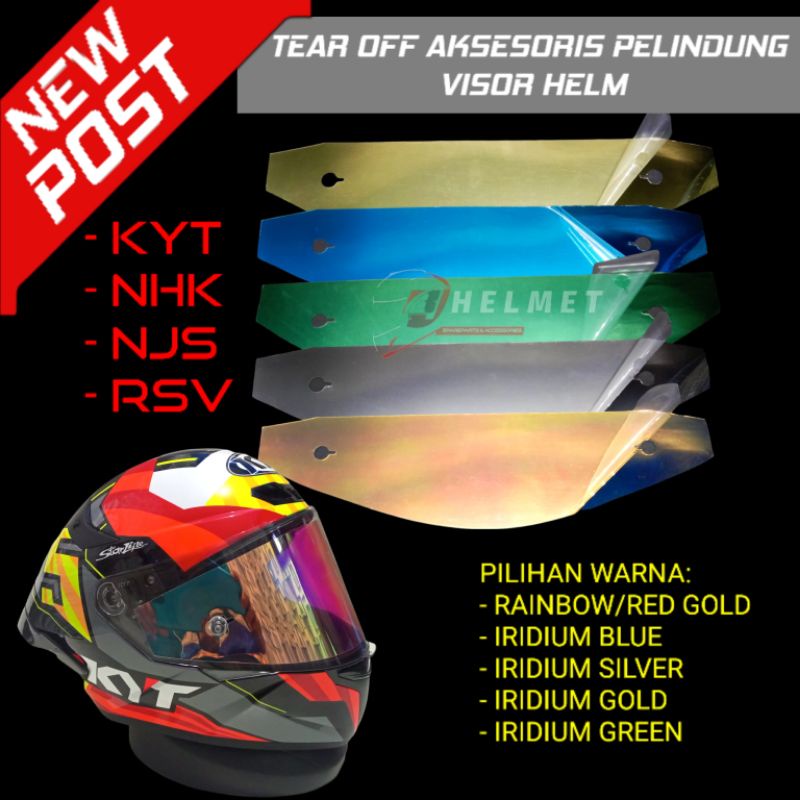 Jual Tear Off Helm Rsv Ff500 FFc21 FFs21 Nhk Gp1000 Terminator Iridium ...