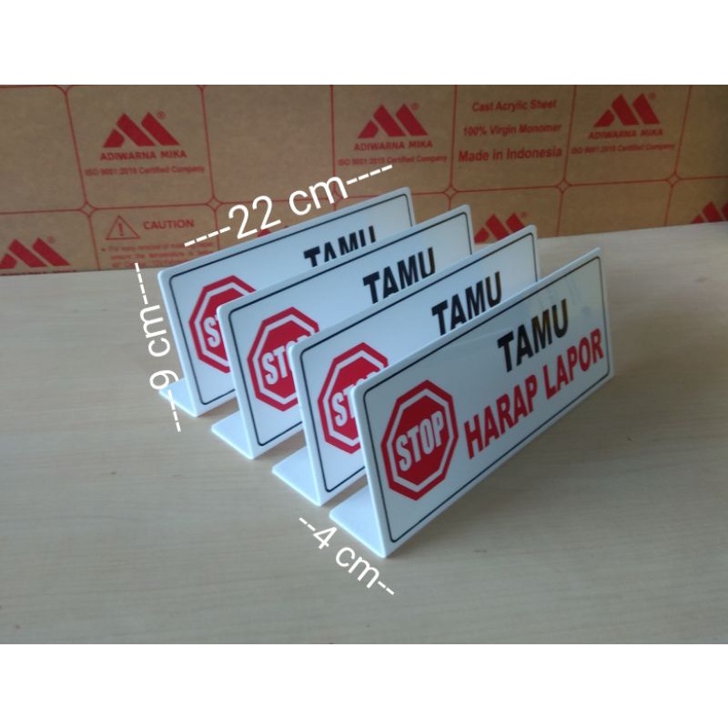 Jual Sign "Tamu Harap Lapor" Sign label Acrylic, Sign Board Akrilik ...