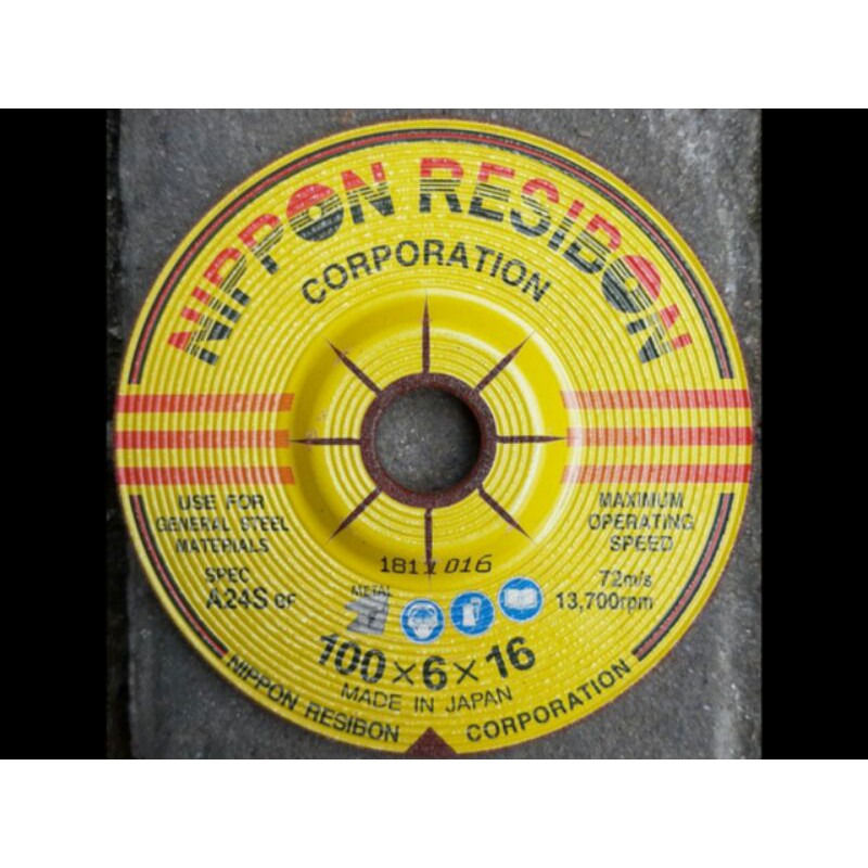 Jual GRINDING WHEEL METAL NIPPON RESIBON ukuran 4" 100x6x16 | Shopee ...