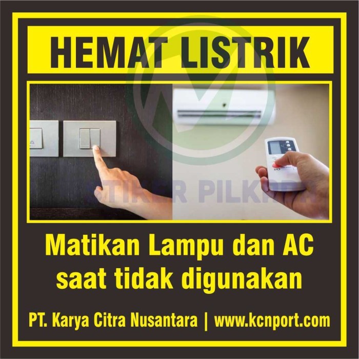 Jual stiker vinyl hemat listrik 9x9cm | Shopee Indonesia