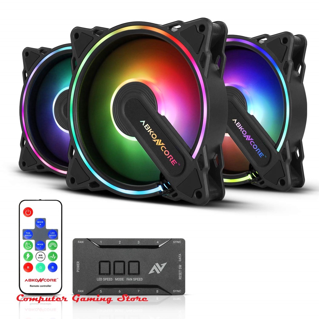 Jual ABKONCORE HR120 RGB Fans, 3 Pack 120mm Fans, 5V ARGB | Shopee ...
