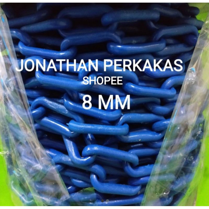 Jual rantai plastik 8mm biru roll rantai pvc biru roll | Shopee Indonesia