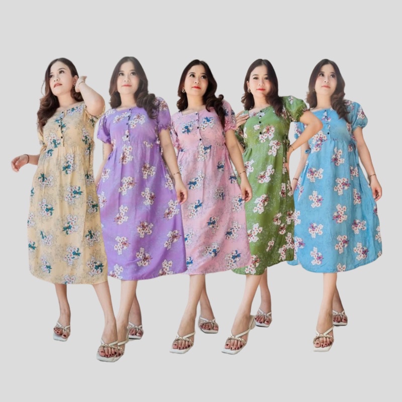 Jual Homedress Gemoy Namira | Dress / Daster kekinian / Daster kancing | Shopee Indonesia