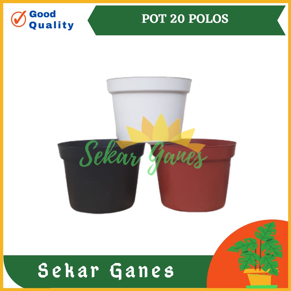 Jual TERMURAH Pot Bunga 20 Putih Hitam Merah Bata Coklat Terraccota ...