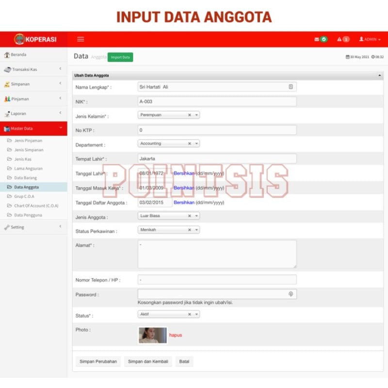 Jual Php Source Code Aplikasi Koperasi Karyawan Simpan Pinjam Php Ci Web Shopee Indonesia