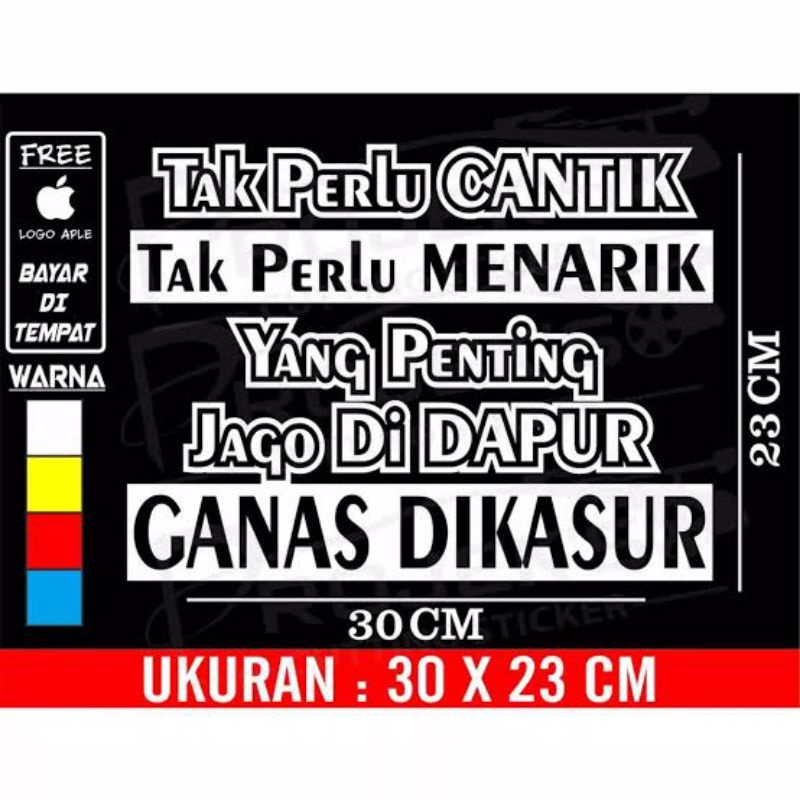 Jual sticker mobil sticker kaca mobil dan truk sticker kata-kata tak ...