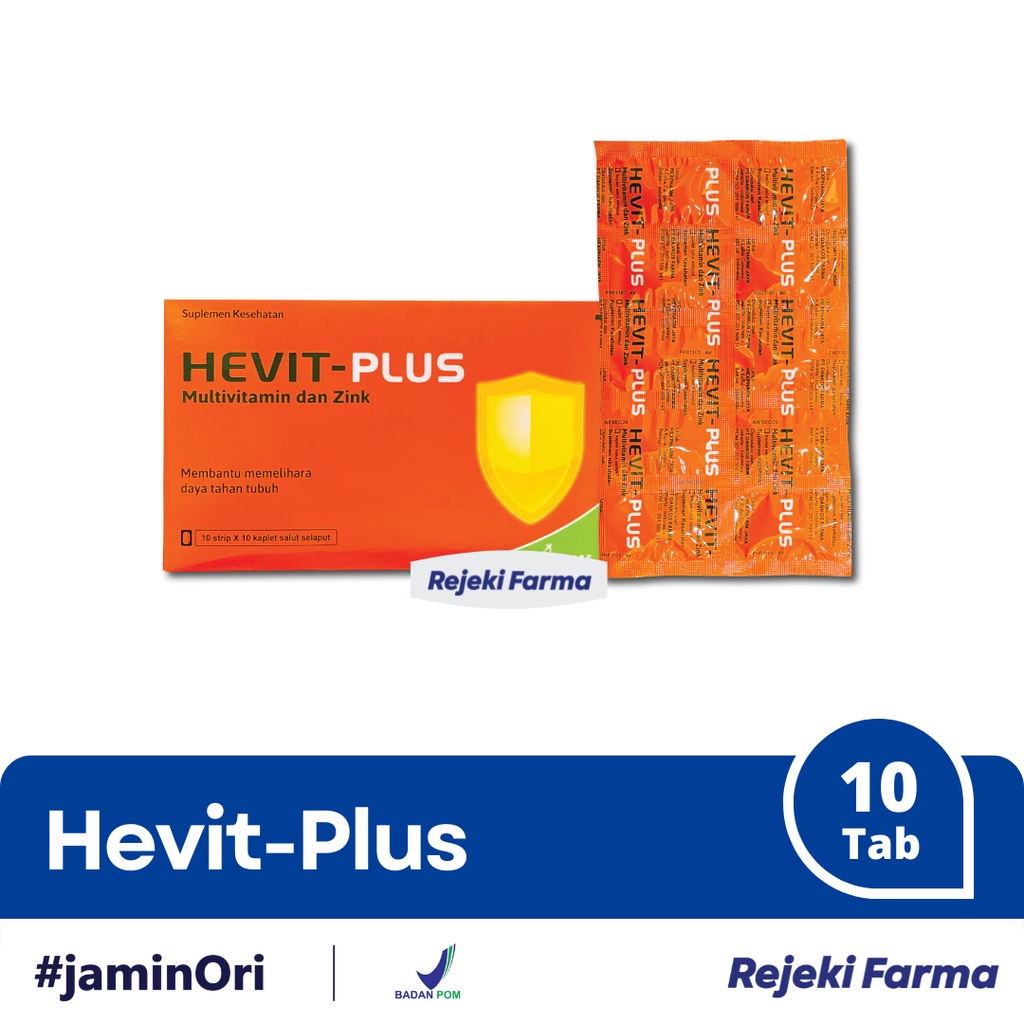 Jual Hevit-Plus 1 Per Strip 10 Kaplet - Multivitamin, Vitamin C 500mg ...