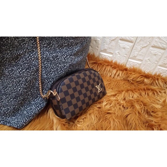 Jual TAS LV SLING KERANG SUPER 2 RUANG SET RANTAI | Shopee Indonesia