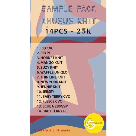 Jual Sample Pack Kain Gudang Garage swatches | Shopee Indonesia