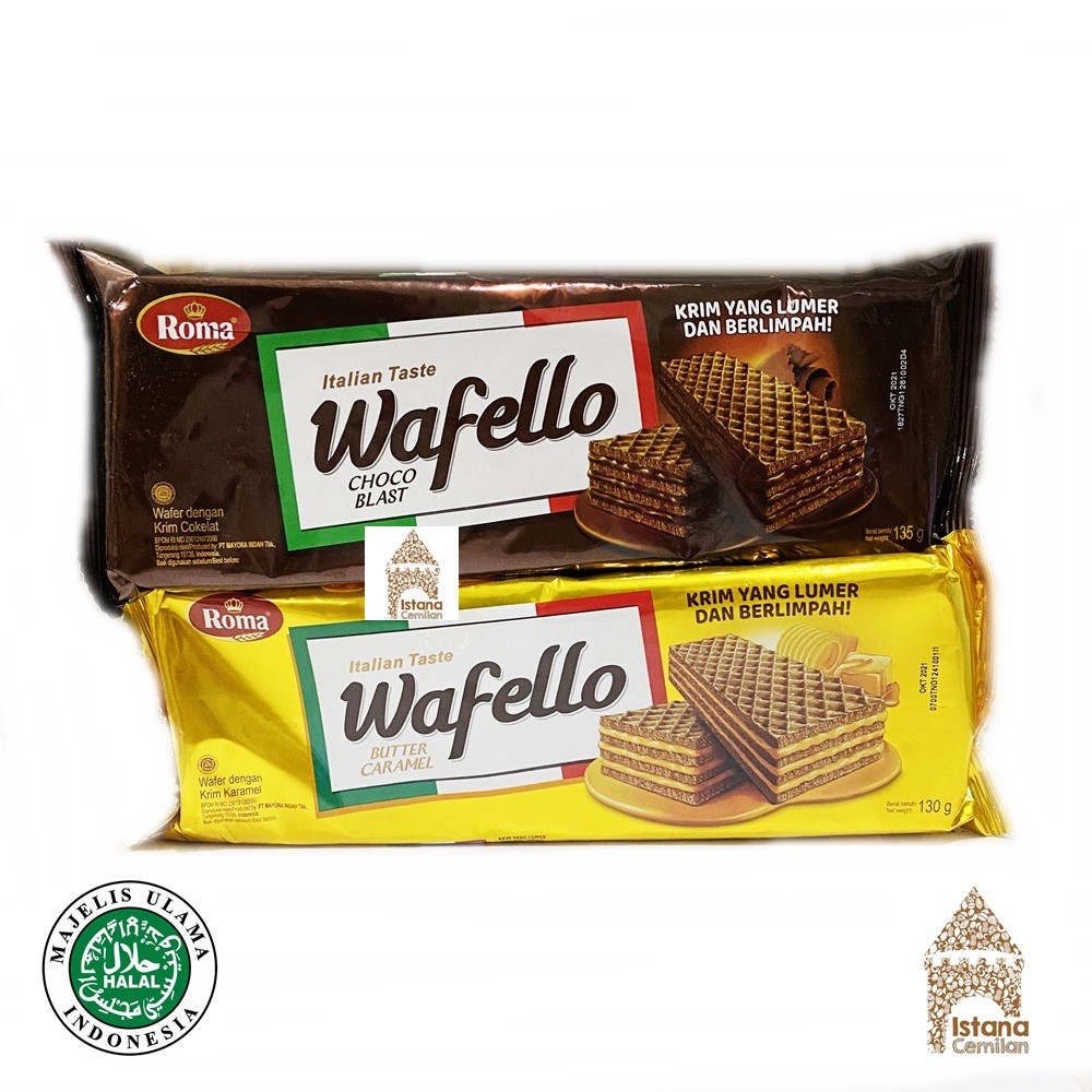 Jual Roma Wafello Wafer Butter Caramel / Choco Blast JUMBO | Shopee Indonesia