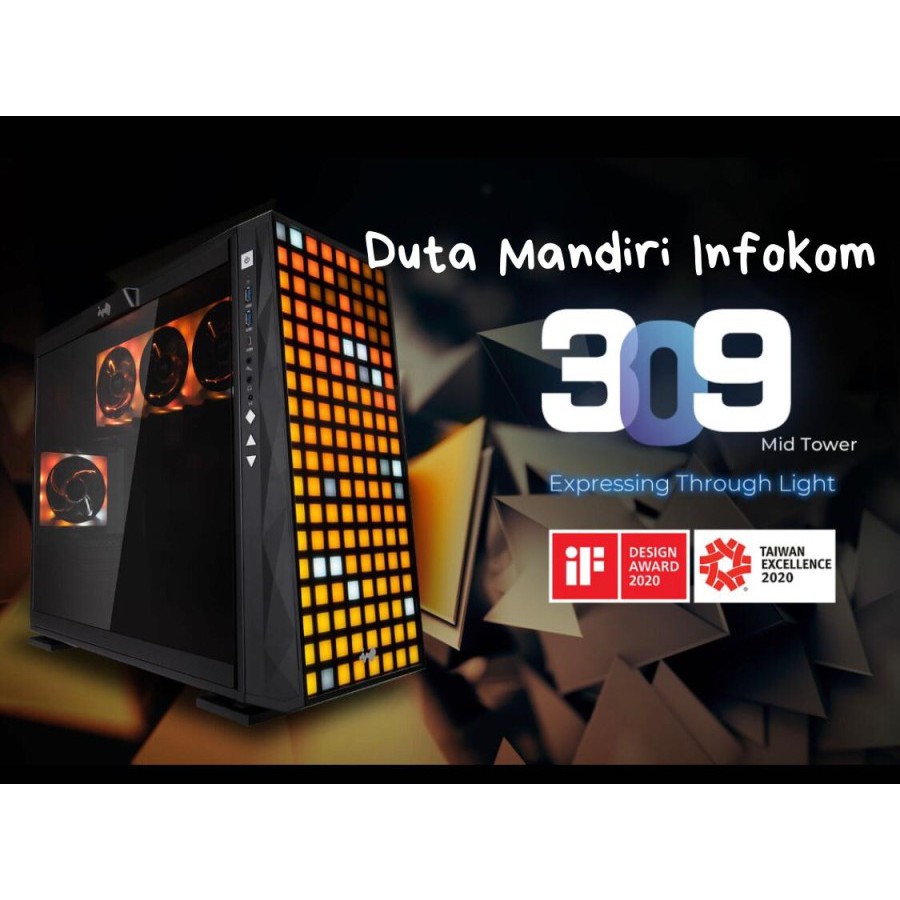 Jual InWin 309 Black - Tempered Glass Mid-Tower ATX Gaming Case ...