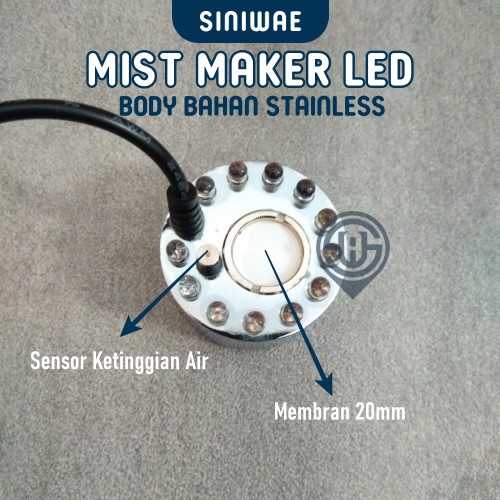 Jual Mist Maker Mesin Kabut Lampu LED ETC-01 Ultrasonic Stainless Steel ...