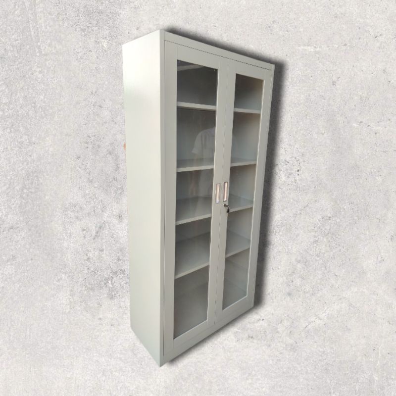 Jual Rak Cabinet / Lemari Arsip Kantor 6 tingkat dengan pintu kaca ...
