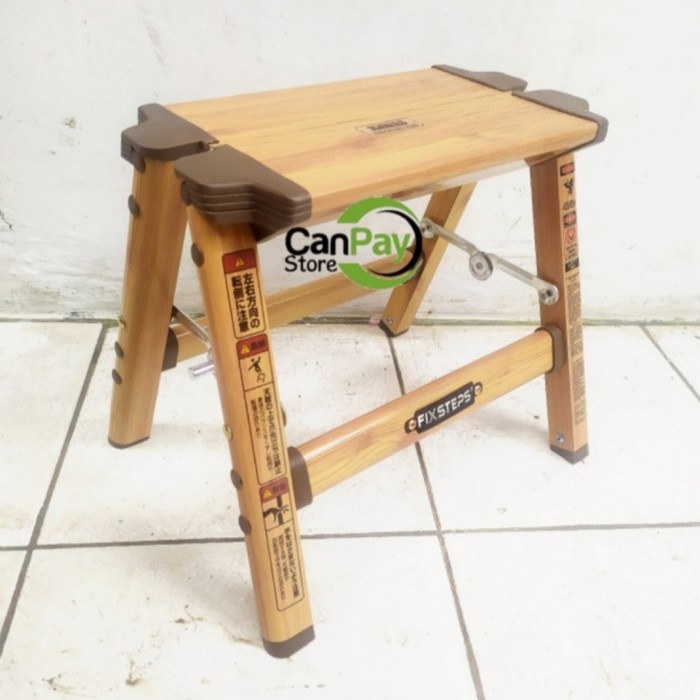 Jual Krisbow Tangga Aluminium 1 Step Motif Kayu Tangga Lipat Tangga ...