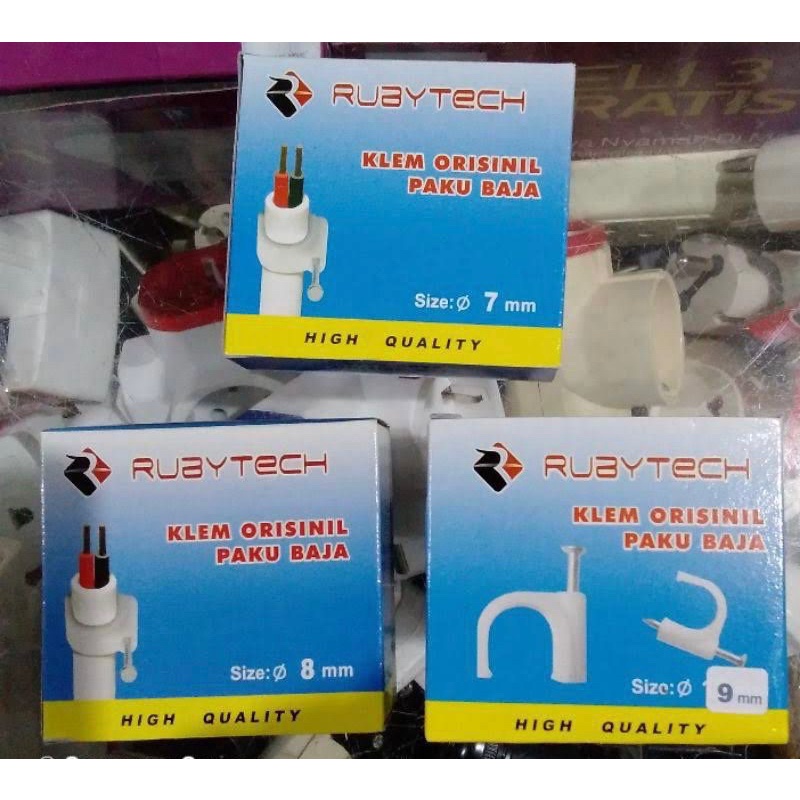 Jual klem kabel paku baja rubytec (ecer) | Shopee Indonesia