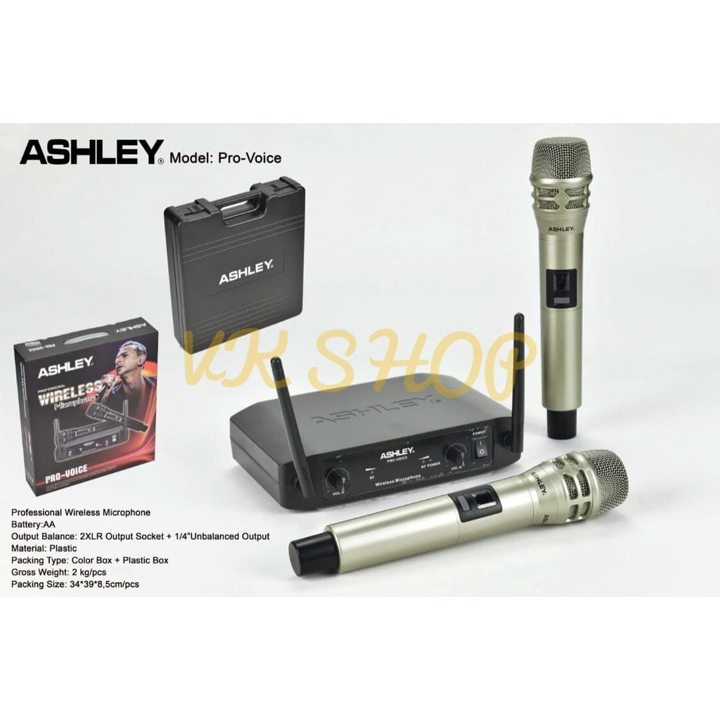 Jual MIC WIRELESS ASHLEY PRO VOICE ( HANDHEALD) ORIGINAL UHF ASHLEY ...