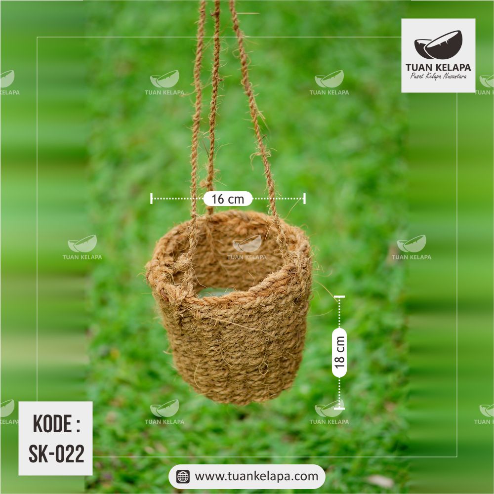 Jual Pot Tanaman Gantung Tali Premium D15 Polos / Pot Sabut Kelapa ...