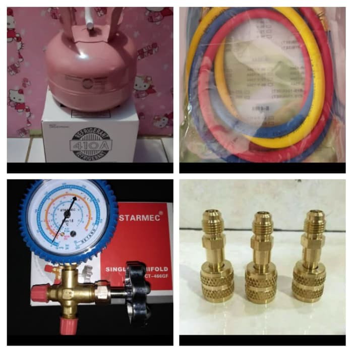 Jual Paket Isi Freon R410 2.8kg tabung kecil manifold 500psi freon r410a | Shopee Indonesia