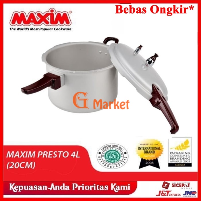 Jual MAXIM PANCI PRESTO PRESSURE COOKER 4 LITER MAXIM4L | Shopee Indonesia