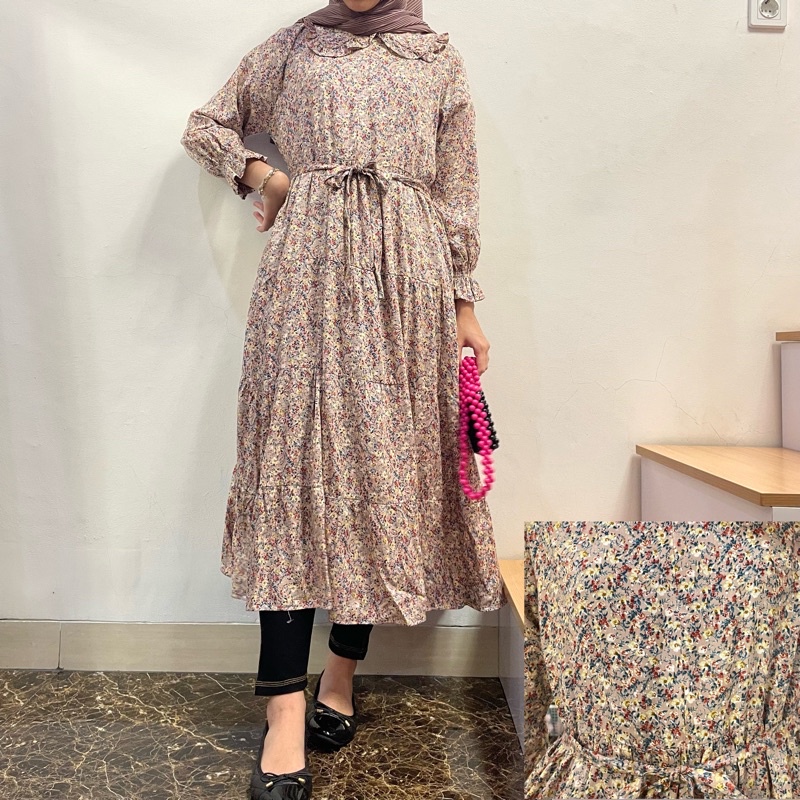 Jual [VOL 1 MIDI FLORAL DRESS] Dress bunga wanita gamis floral | Shopee ...