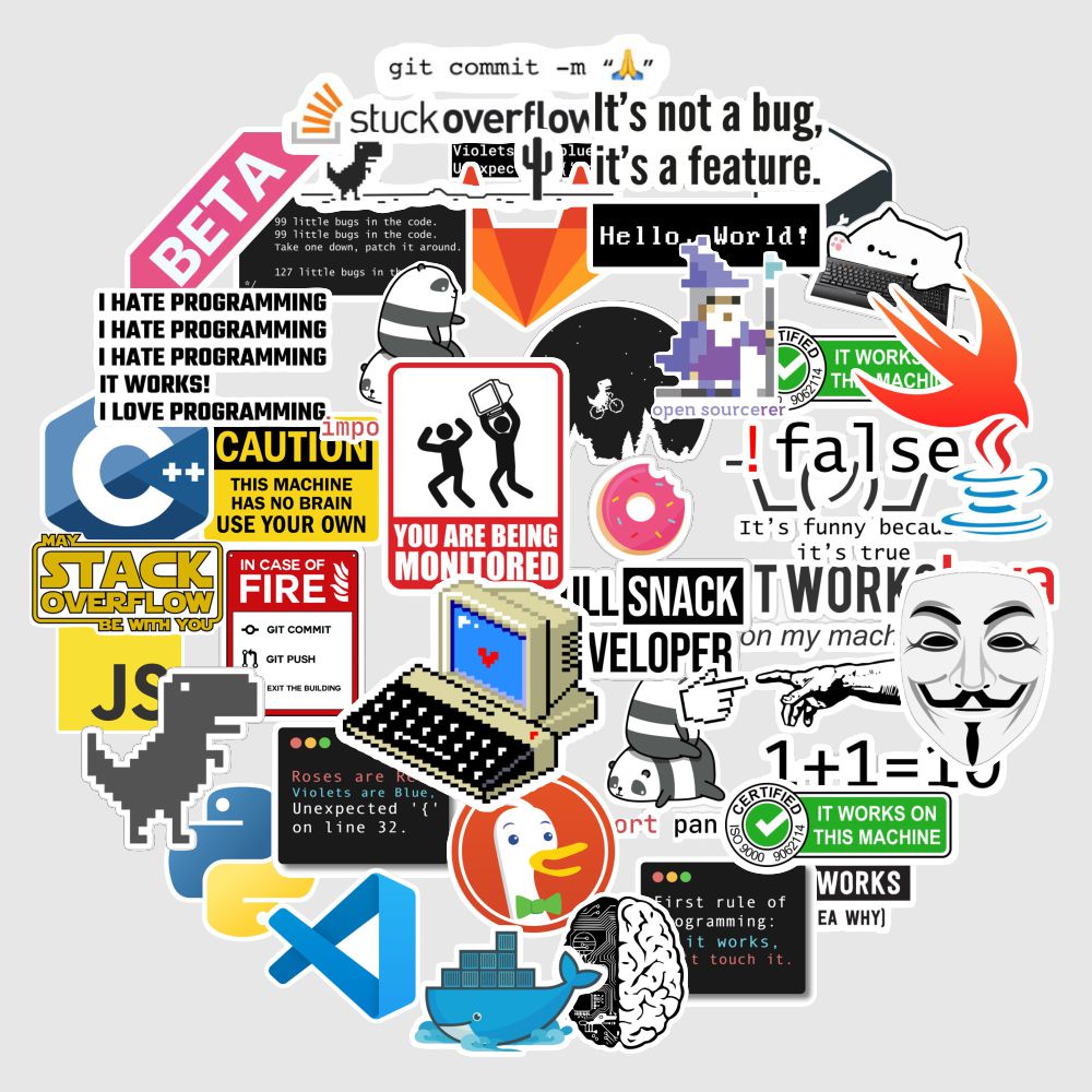 Jual Sticker Tempel "Sticker Pack Programing / IT 40pcs" | Shopee Indonesia