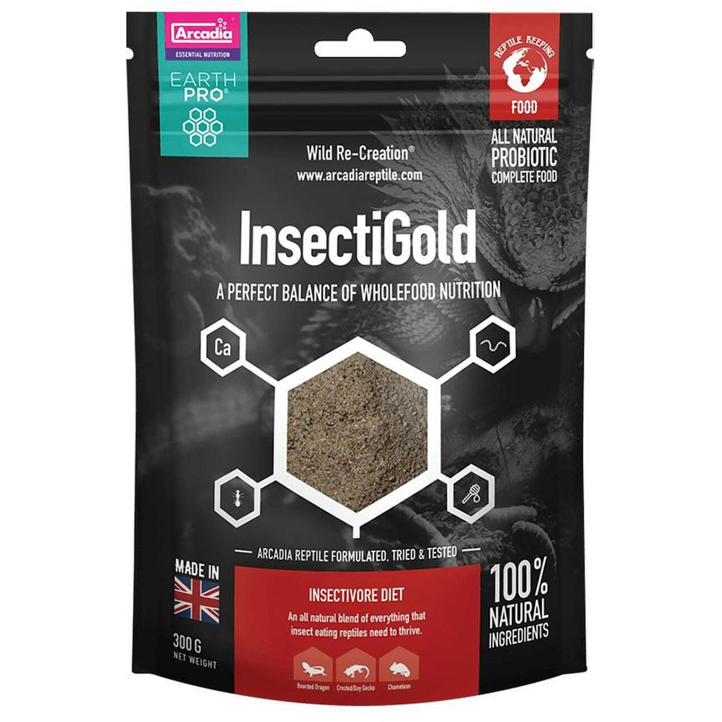 Jual Makanan Reptil pemakan serangga ARCADIA Earth Pro Insecti Gold ...