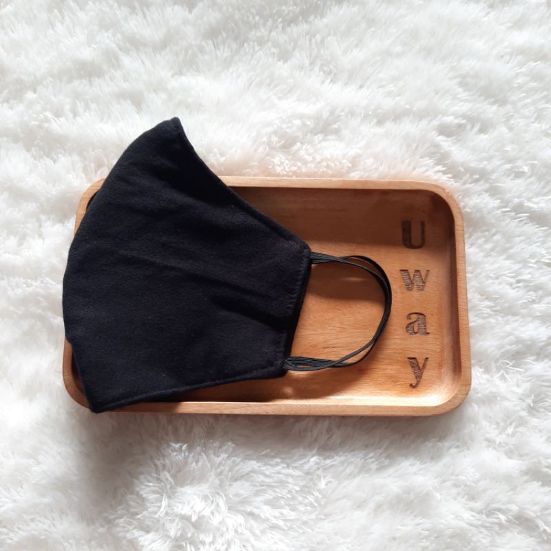 Jual masker kain earloop hitam polos 3 lapis XL ( jumbo ) | Shopee ...