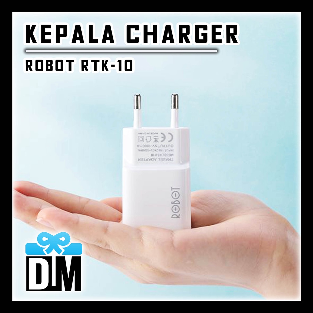Jual Kepala Adapter Batok Charger ROBOT RT K10 RTK10 FAST CHARGING Casan cas Travel Adaptor HP ...