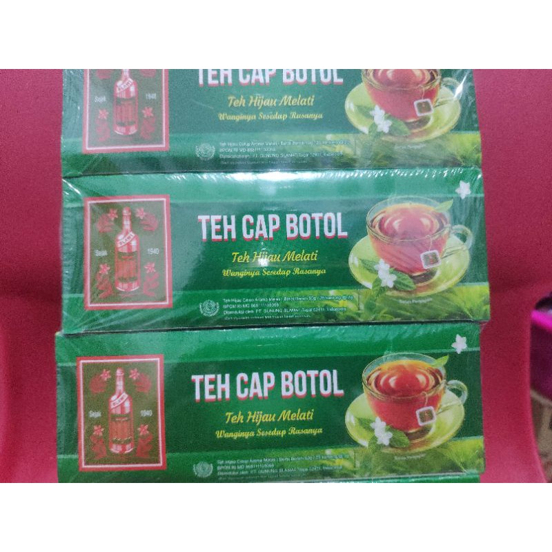 Jual TEH CAP BOTOL TEH HIJAU MELATI BOX KOTAK (ISI 25 KANTONG TEH ...