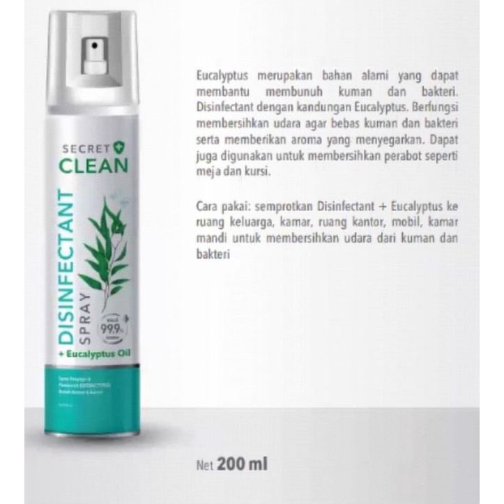 Jual Disinfectant Spray Air and Surface Secret Clean 200ML | Shopee ...