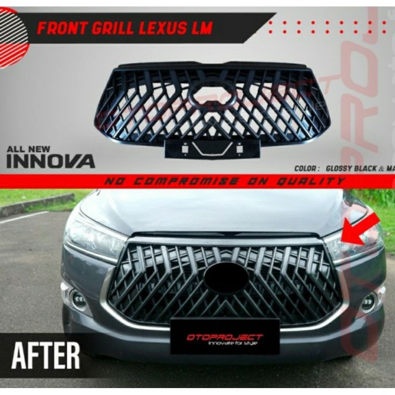 Jual Otoproject Front grill / grille depan model lexus LM Black All New ...