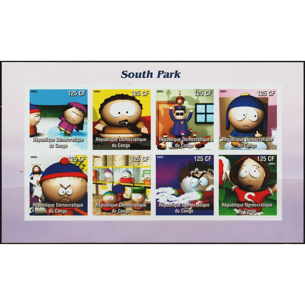 Jual Perangko Filateli A49 - Congo 2003 Cartoon South Park - Imperf ...