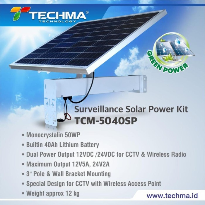 Jual Techma CCTV Surveillance Solar Panel Kit | Shopee Indonesia