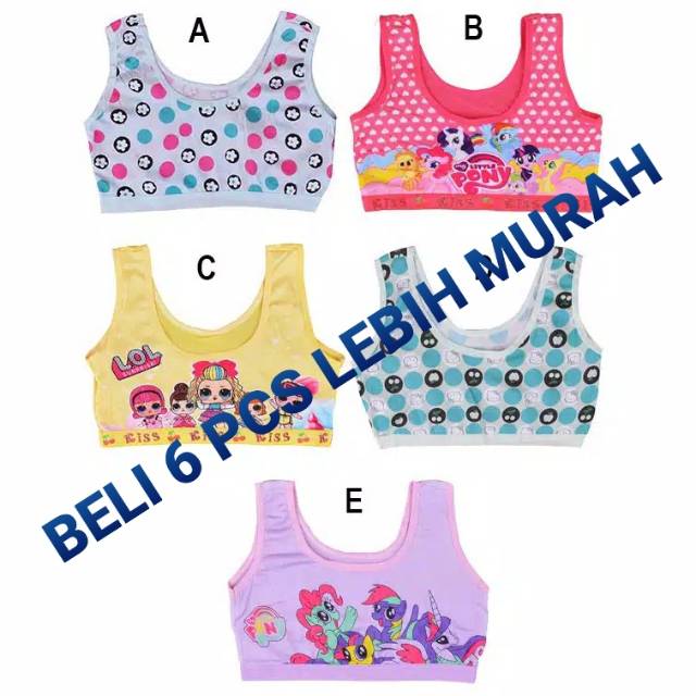 Jual 6 Pcs Bra BH Beha Kutang Miniset Anak Perempuan Remaja SD SMP ABG ...