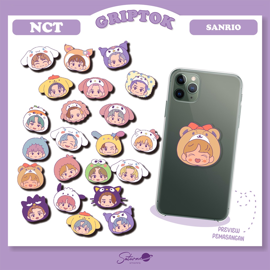 Jual GRIPTOK /POP SOCKET NCT SANRIO (NCT DREAM) _ Free 2 Photocard | Shopee Indonesia