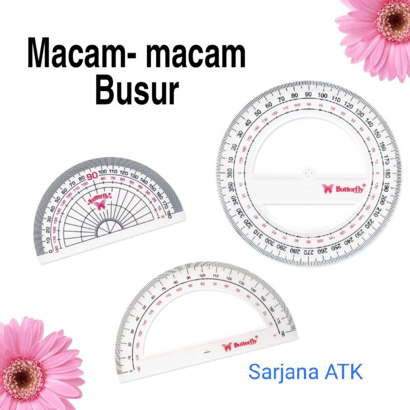 Jual Penggaris Busur lingkaran 360 / 180 Butterfly | Shopee Indonesia