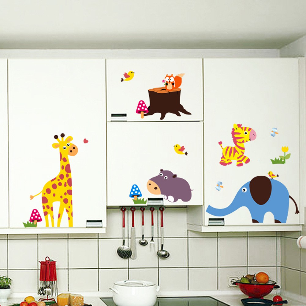 Jual Wallpaper Dinding Animasi Hewan / Sticker Hewan Dinding / Stiker ...