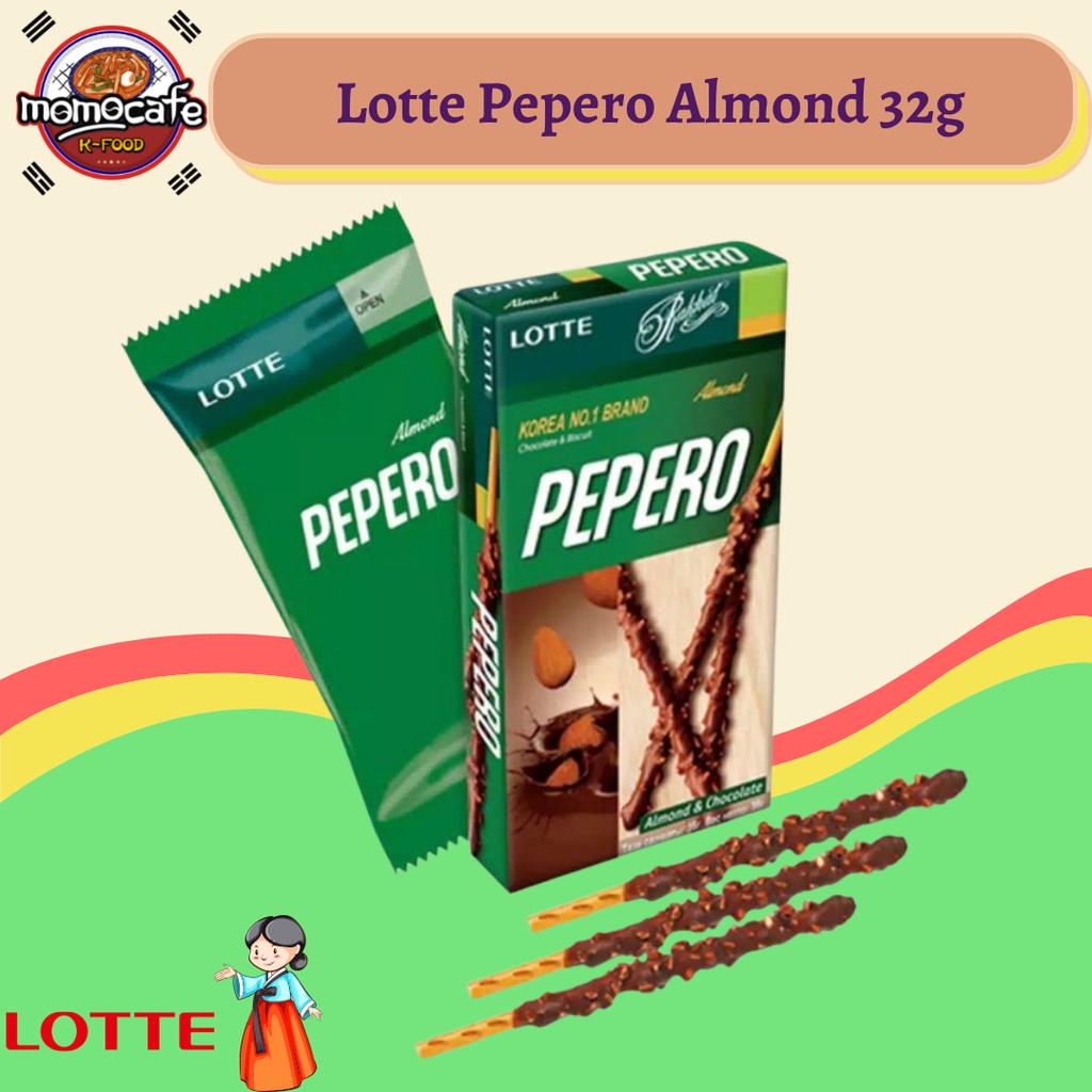 Jual Lotte Pepero Almond Made In Korea 32g | Shopee Indonesia