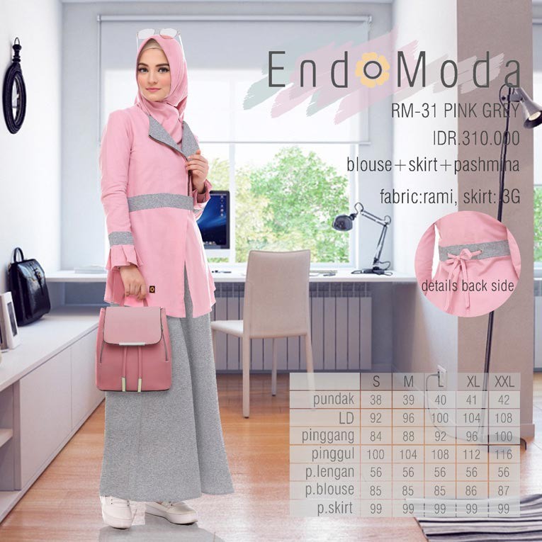 Jual ENDOMODA RM-31PINKGREY | Shopee Indonesia