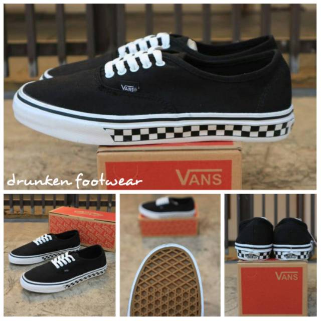Jual SEPATU VANS AUTHENTIC CHECKER TAPE BLACK WHITE - ORIGINAL ...