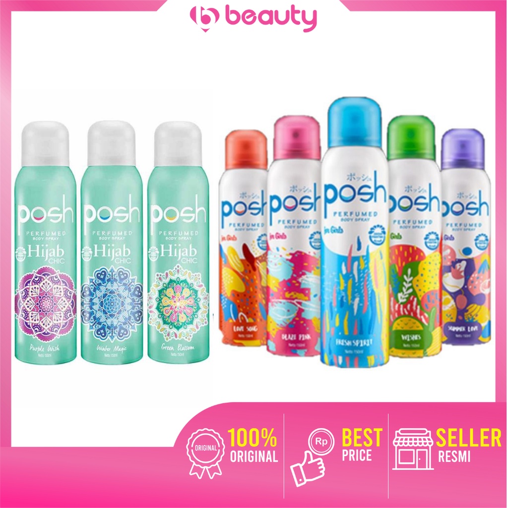 Jual BEAUTY Bodyspray POSH Hijab / POSH Body Spray Wishes Botol 150ml ...
